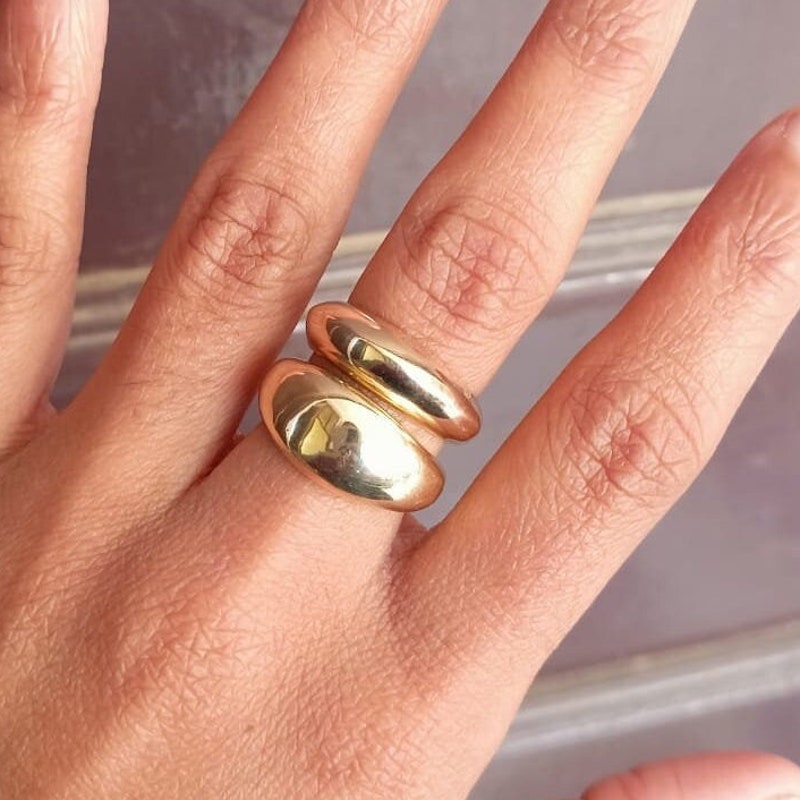 Large Gold Chunky Rings - Etsy