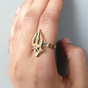Ohm Ring, Trishul Ring, Shiva Ring, Handmade Ring, Brass Ring, Dainty ...