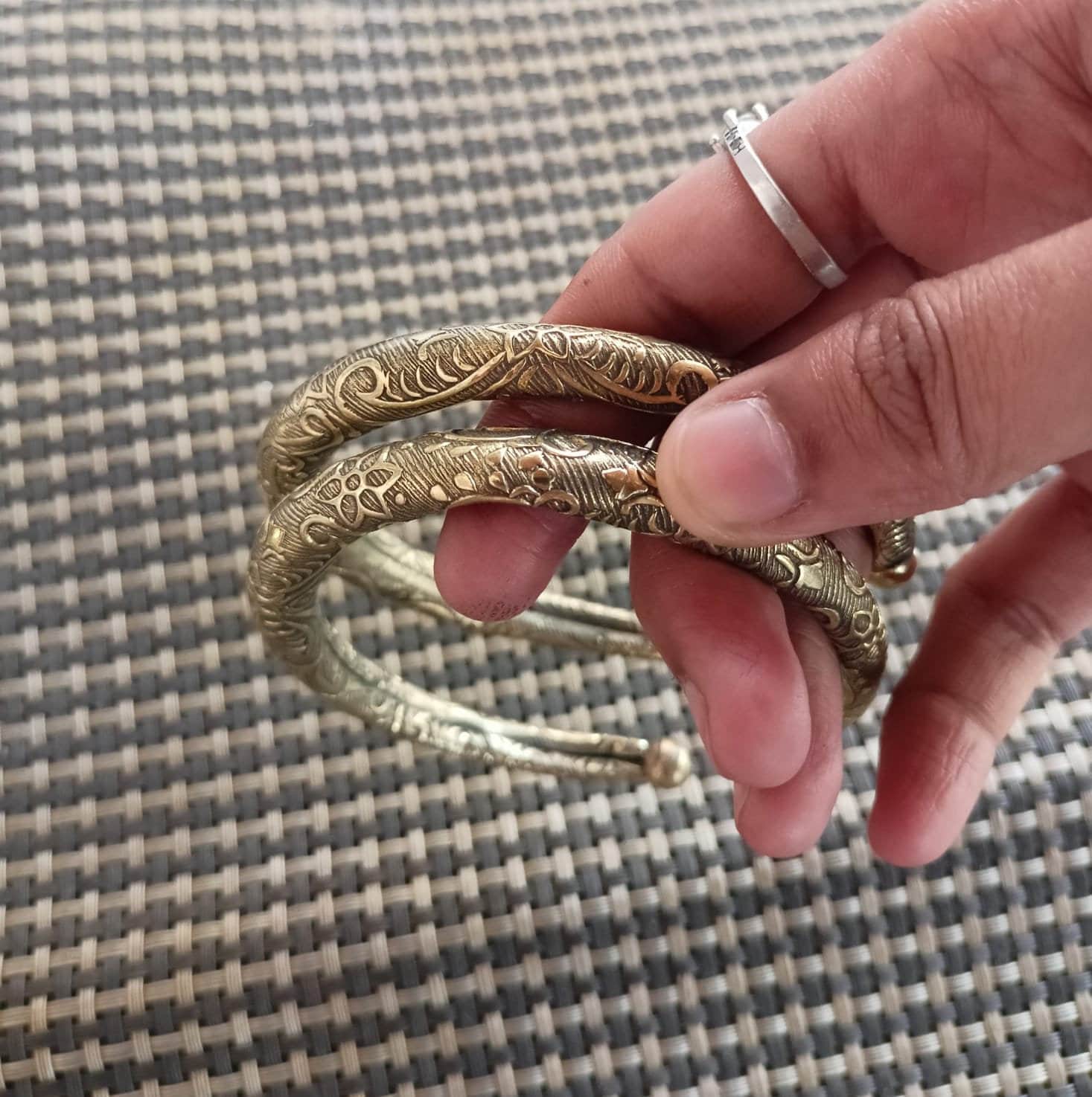 Adjustable Brass Bangle Set: Stackable Gold Cuff Bracelets - Etsy