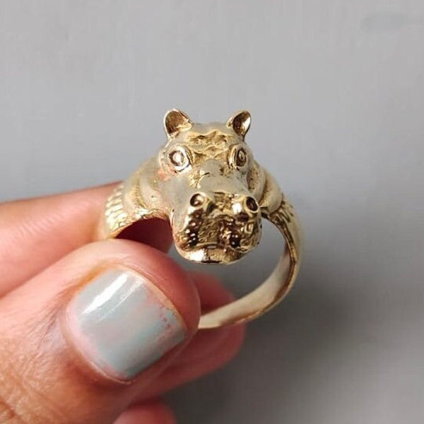 Gold Hippo - Etsy