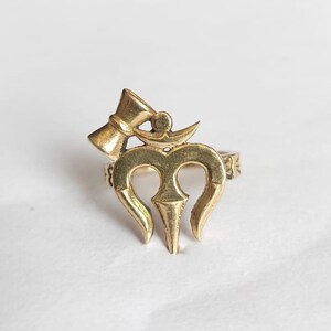 Ohm Ring, Trishul Ring, Shiva Ring, Handmade Ring, Brass Ring, Dainty ...