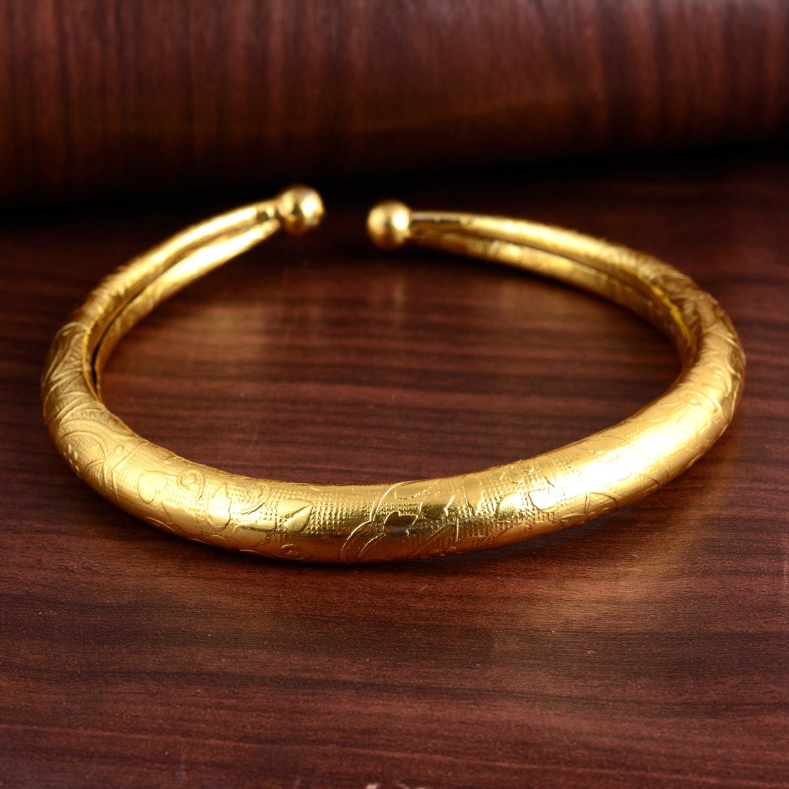 Adjustable Brass Ankle Kada Pair: Indian Boho Anklets - Etsy