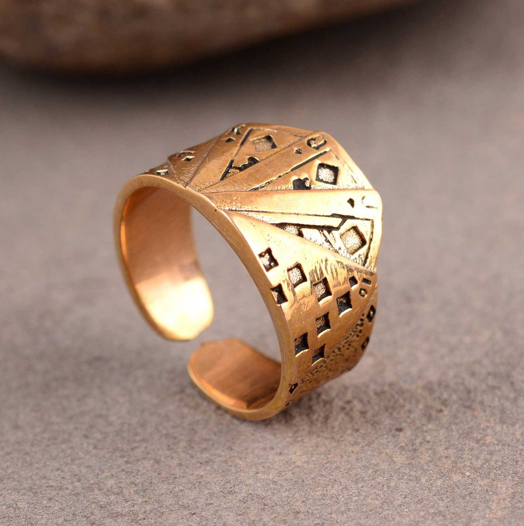 Gold Poker Card Ring, Luck Ring, Handmade Ring, Playing Card Ring ...