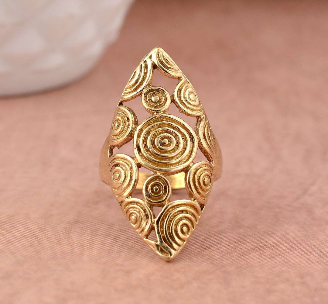 Spiral Ring, Hypnotic Ring, Spiral Brass Ring, Swirl Ring, Gold Wired ...