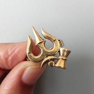 Ohm Ring, Trishul Ring, Shiva Ring, Handmade Ring, Brass Ring, Dainty ...