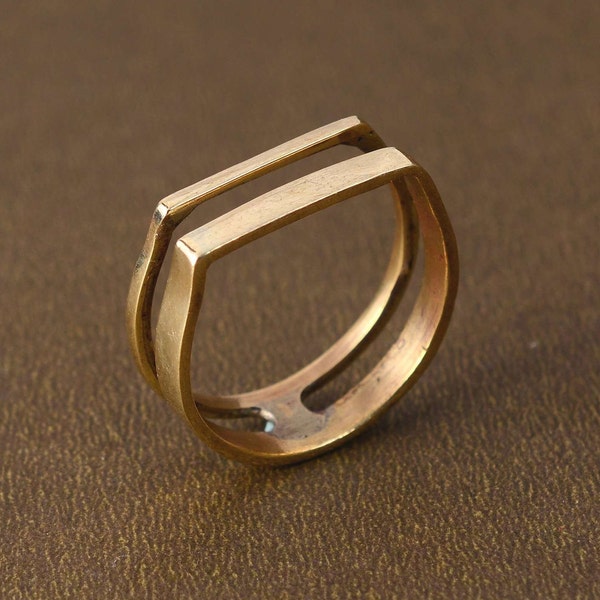 Double Line Ring - Etsy