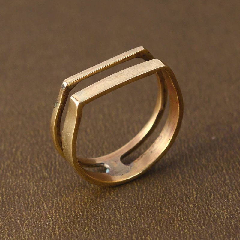 Modern Gold Ring - Etsy