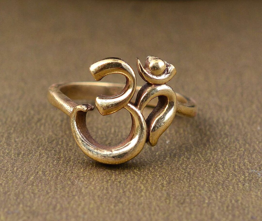 Om Ring, Brass Ring, Ohm Ring, Meditation Ring, Yoga Ring, Religious ...