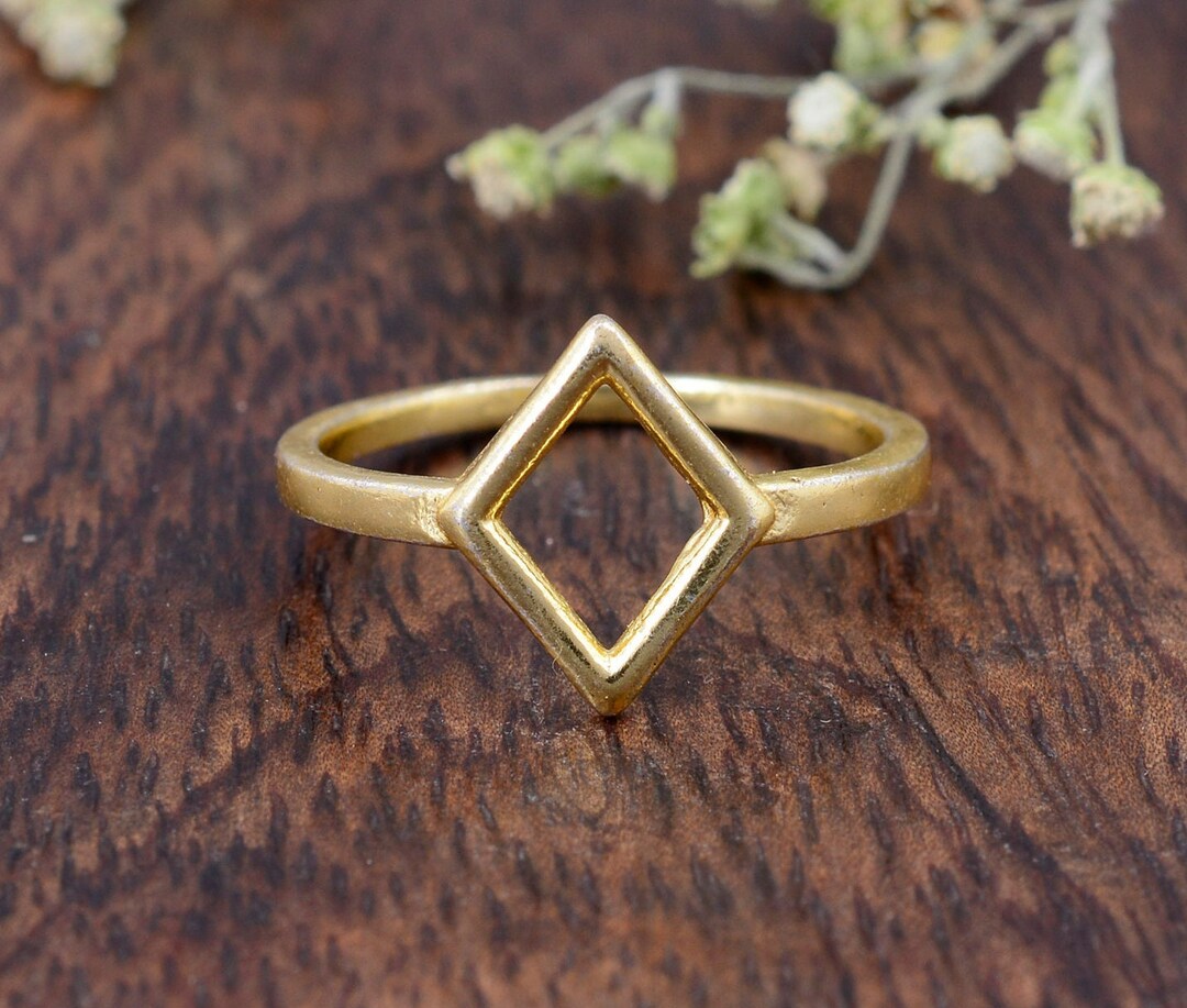 Geometric Rhombus Gold Filled Ring - Etsy