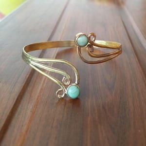 Larimar Minimalist Gold Simple Arm Band , Upper Arm Cuff , Arm Band ...
