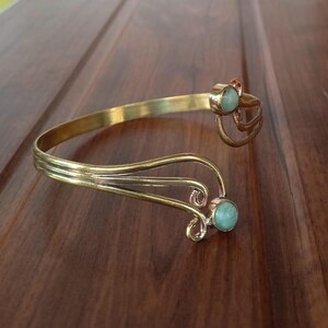 Larimar Minimalist Gold Simple Arm Band , Upper Arm Cuff , Arm Band ...