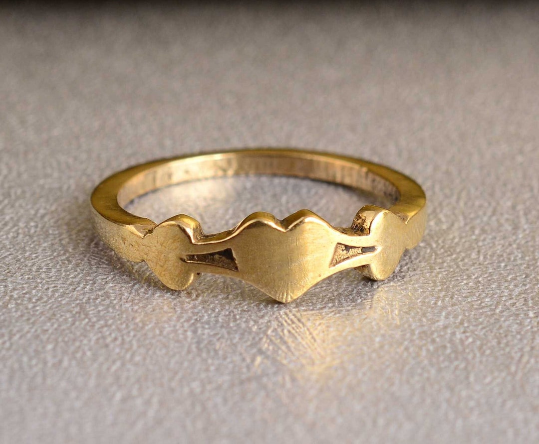 Triple Heart Ring - Stackable Ring - Cute Ring - Love Gift - Bridesmaid ...