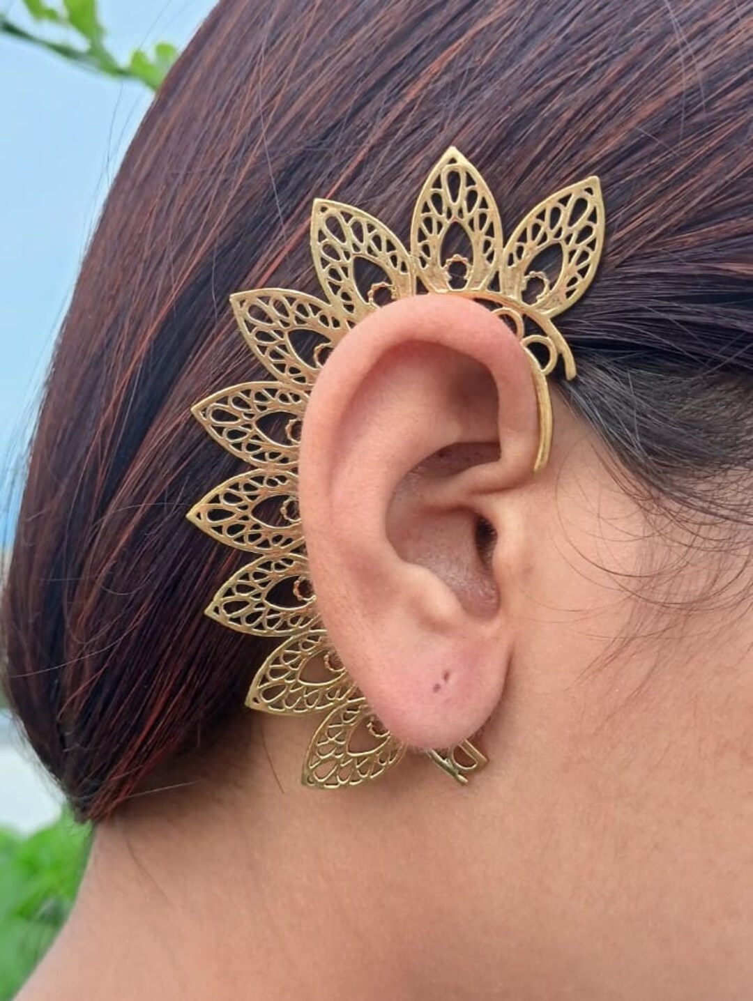 Leaf Ear Cuff Leaf Ear Wrap Climber Earrings Leaf Ear - Etsy