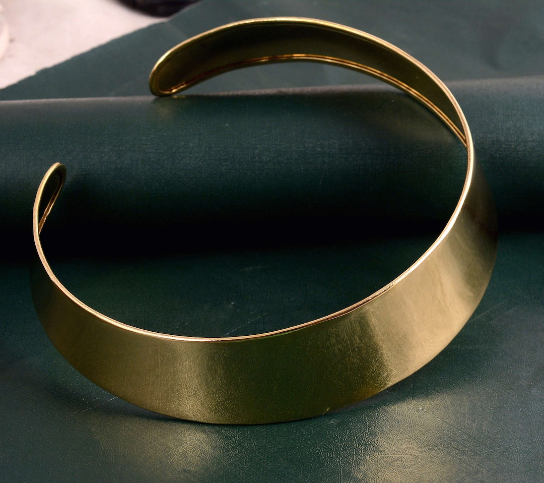 Flexible Plain Brass Choker, Solid Brass Choker Necklace, Brass Cuff ...
