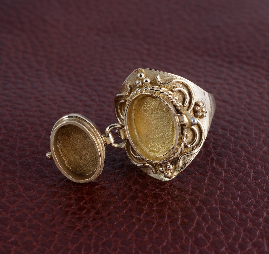Moonstone Poison Ring, Gemstone Poison Ring, Secret Message Ring ...