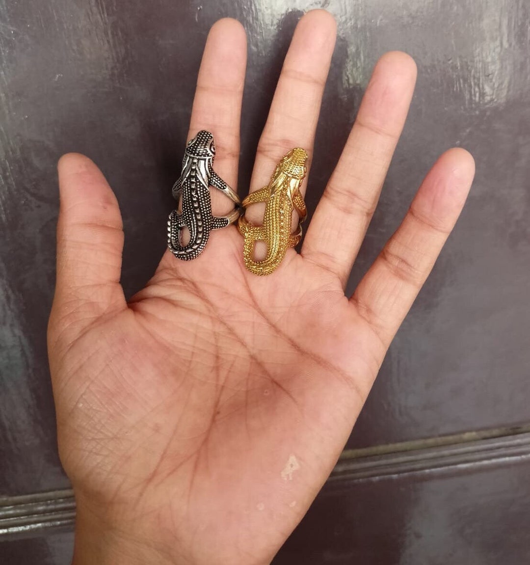 Gold Lizard Ring, Black Lizard Ring, Gothic Lizard Ring, Gecko Ring ...