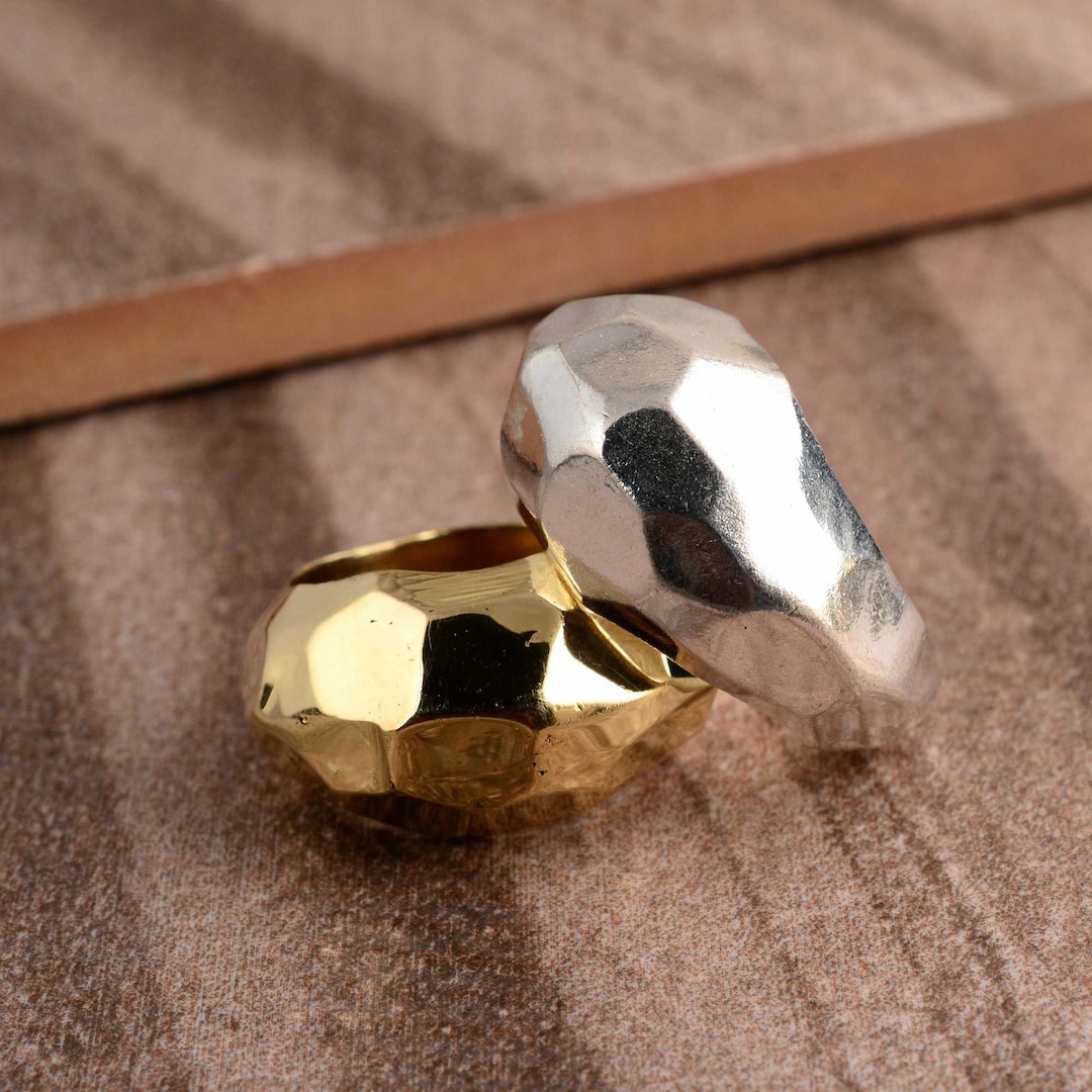 Gold Dome Ring, Dome Band Ring, Statement Ring, Crescent Dome Ring ...