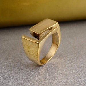 Square Ring, Geometric Ring, Open Simple Ring, Gold Square Ring, Modern ...