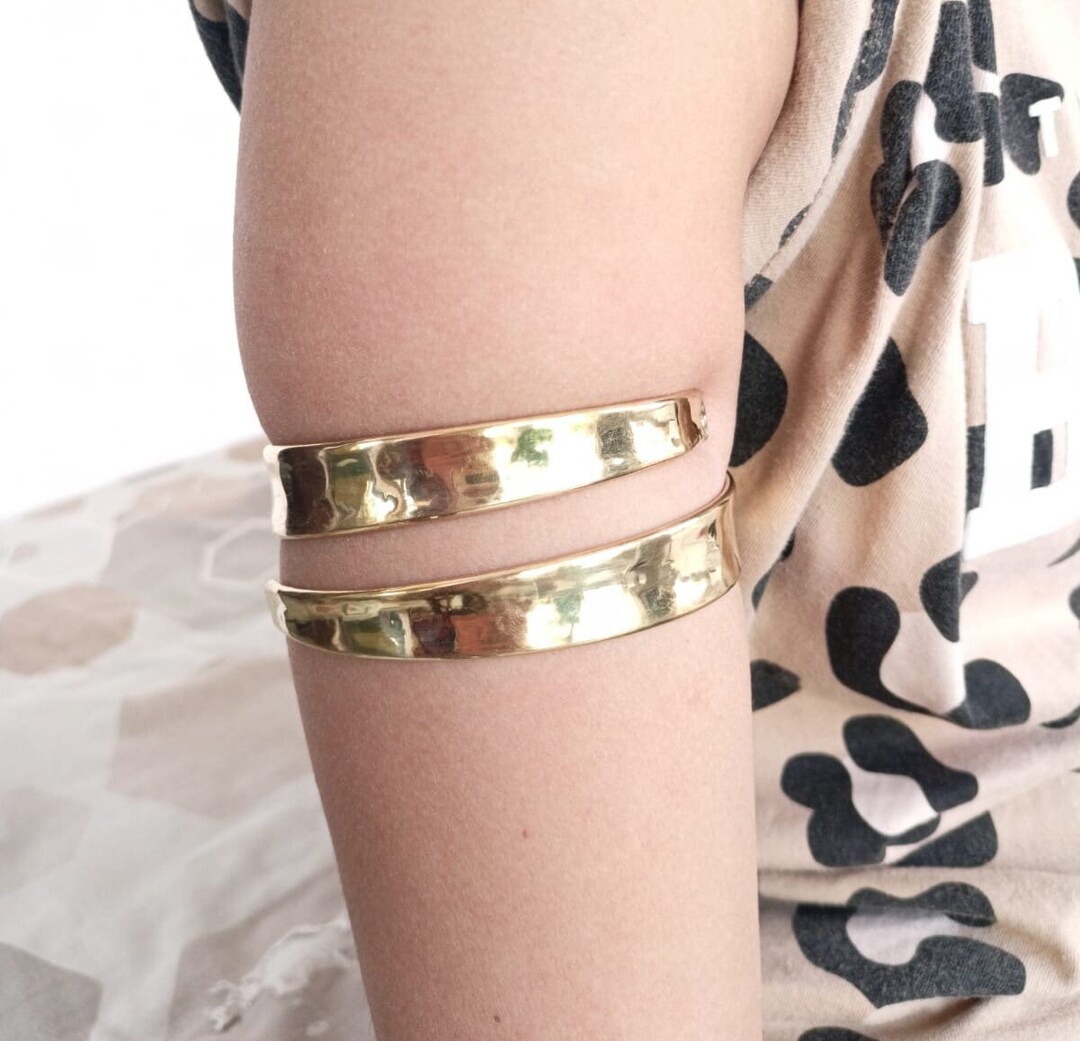 Gold Upper Arm Band - Gold Arm Cuff Minimalist - Etsy