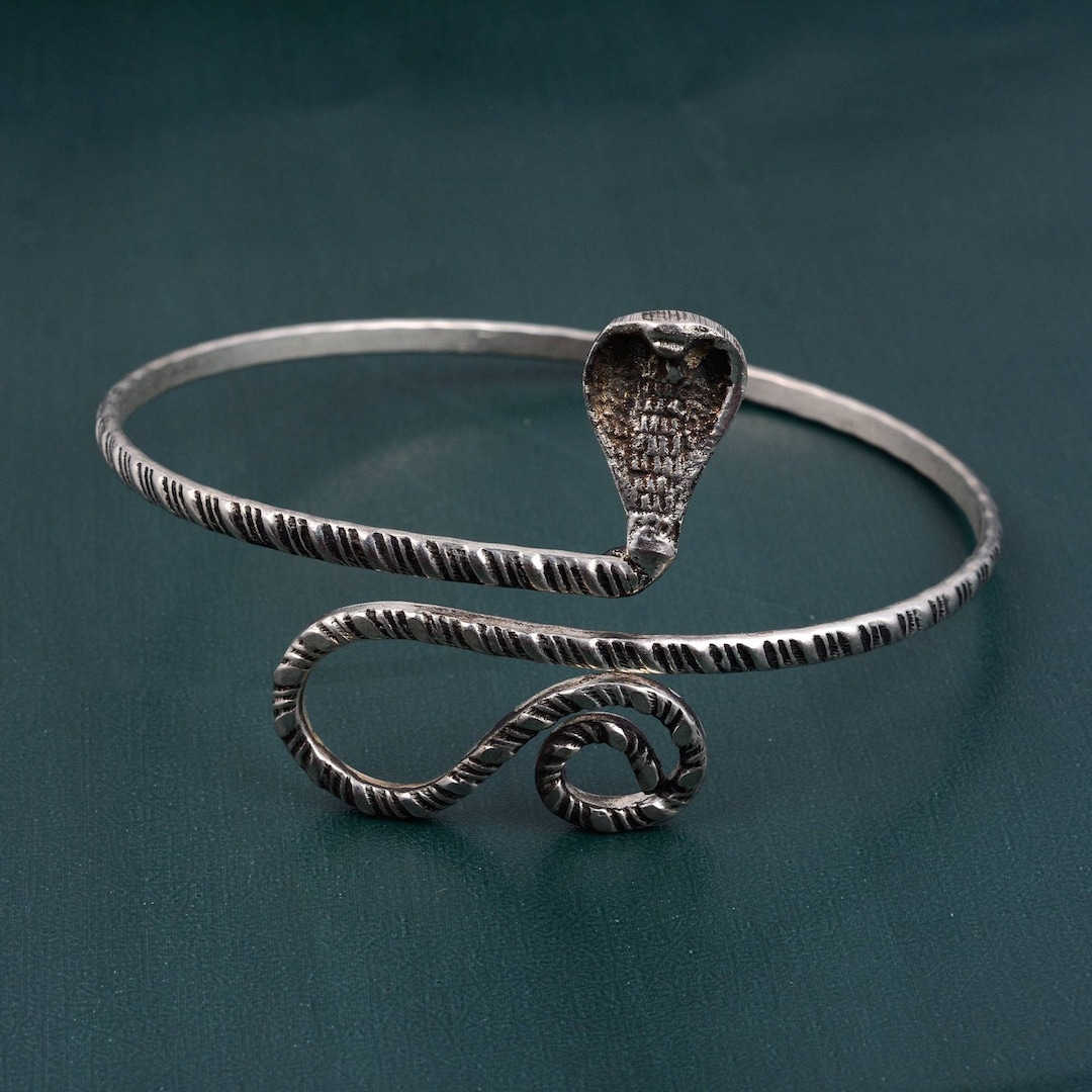 Snake Upper Arm Cuff, Brass Snake Bracelet, Adjustable Snake Cuff ...
