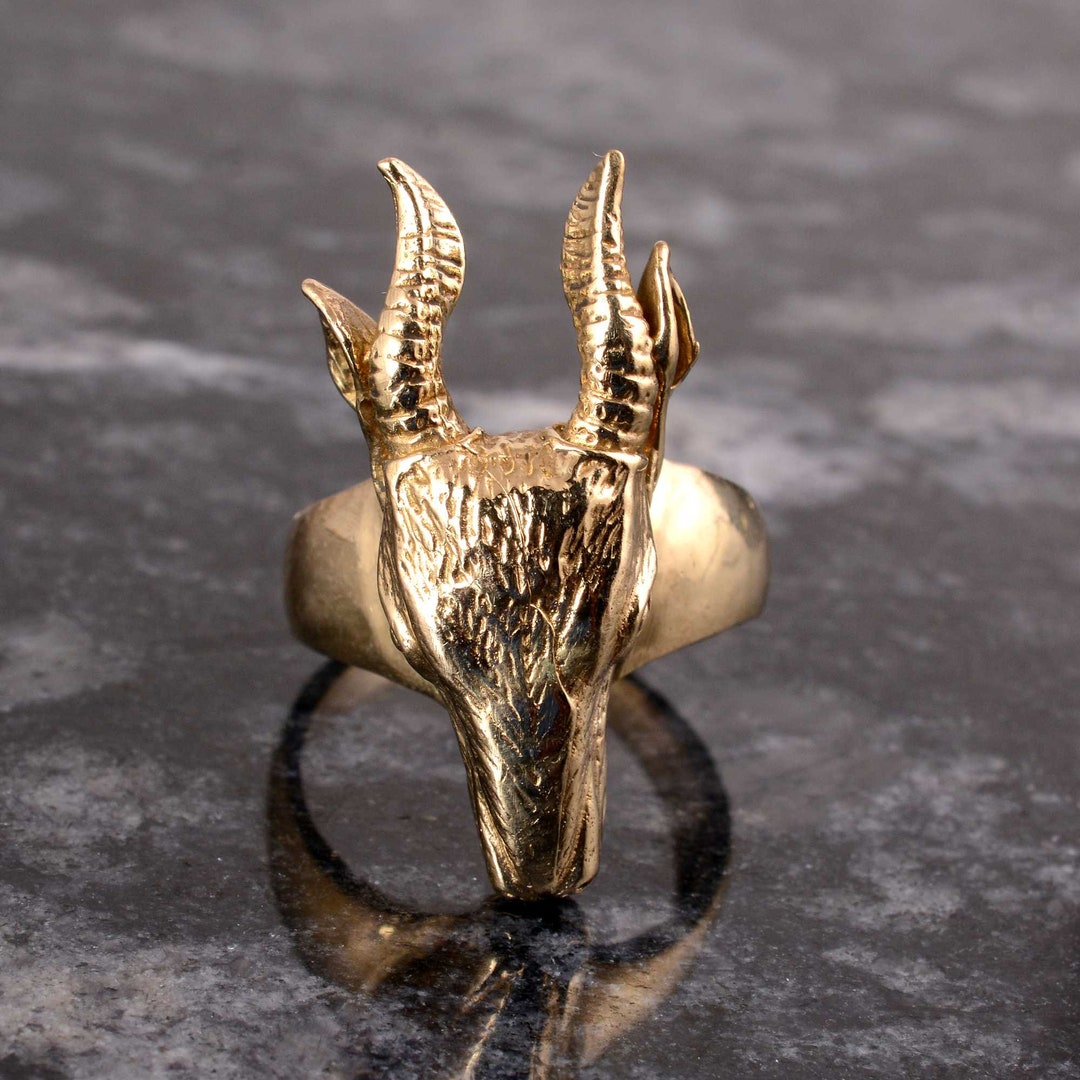 Satanic Ram Skull Ring, Goat Head Ring, Gothic Goat Ring, Viking ...