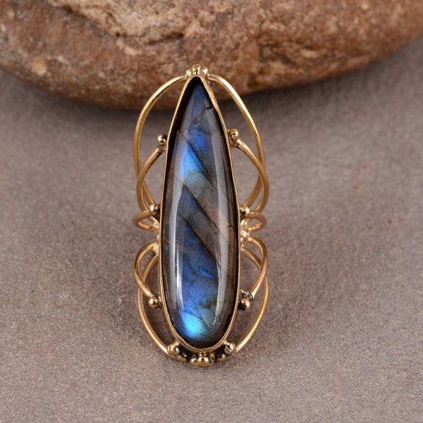 Labradorite Ring - Etsy