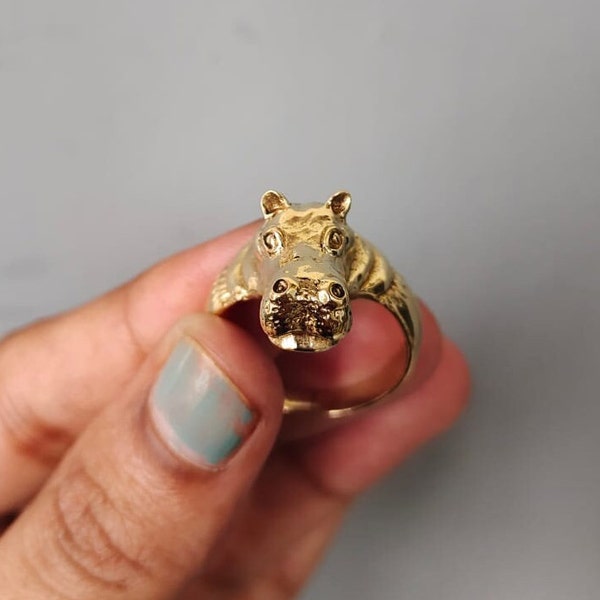 Gold Hippo - Etsy