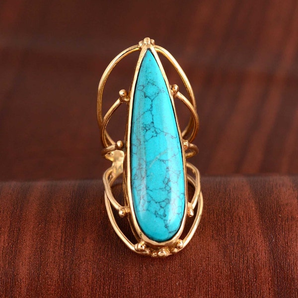 Turquoise Ring Gold - Etsy