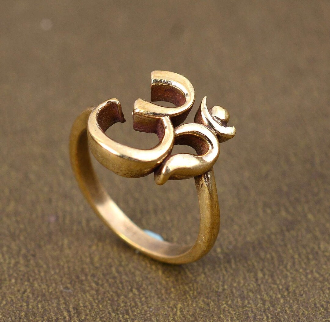 Om Ring, Brass Ring, Ohm Ring, Meditation Ring, Yoga Ring, Religious ...