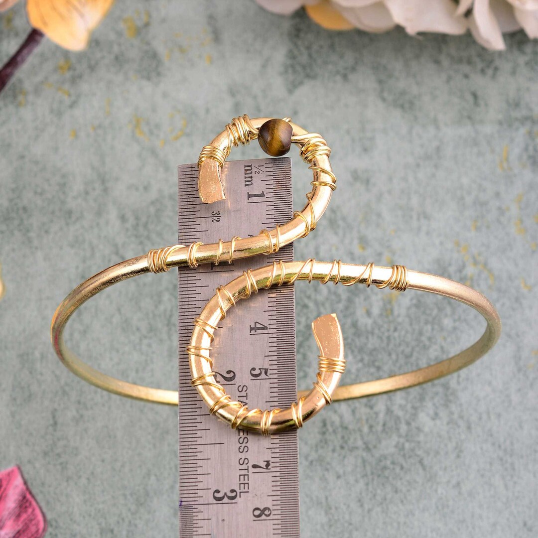 Large Natural Brass Spiral Cuff, Forearm or Upper Arm Cuff, Priestess ...