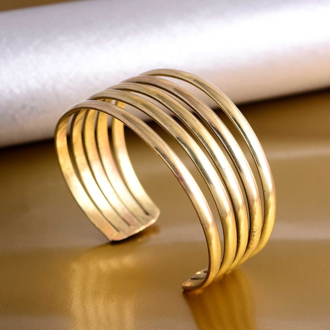 Gold Chunky Wrist Cuff Bangle Bracelet, Gold Wide Bracelet Cuff, Chunky ...