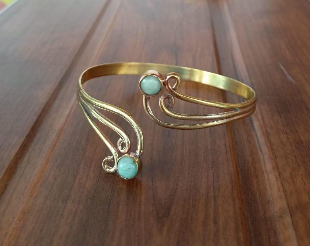Larimar Minimalist Gold Simple Arm Band , Upper Arm Cuff , Arm Band ...