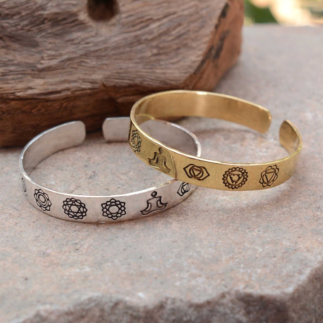 Brass 7 Chakras Bracelet , Spiritual Healing Bracelet, Handmade ...