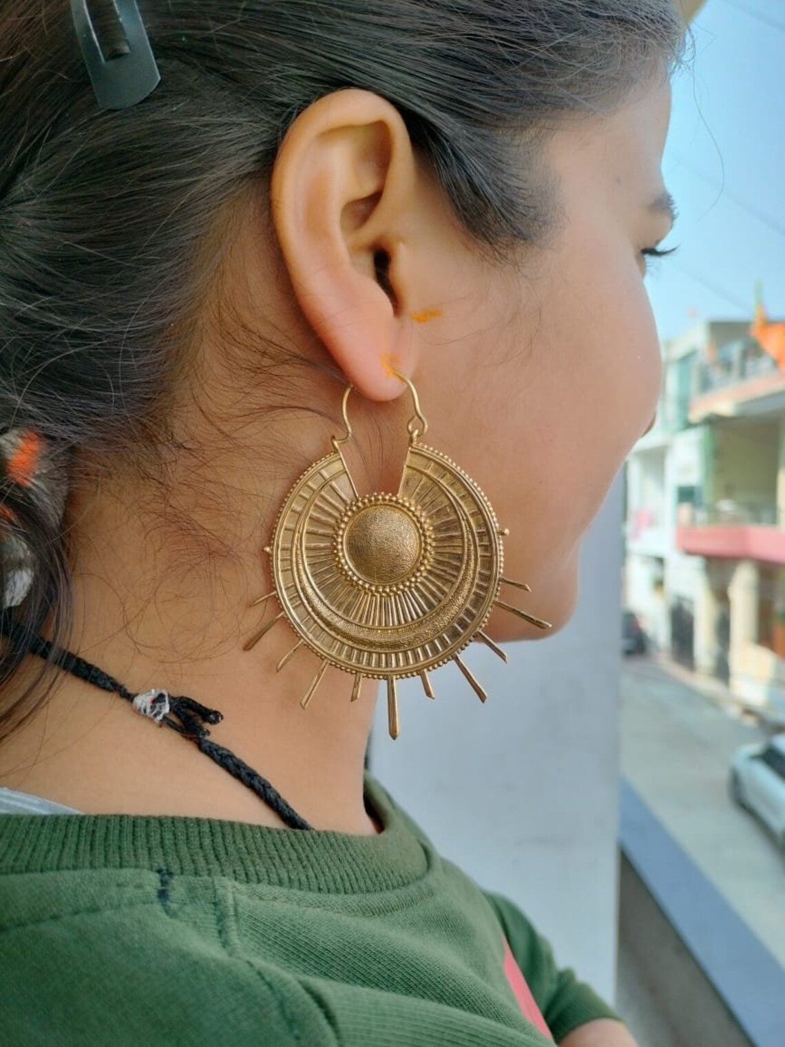 Minimalist Sun Shaped Spike Hoop Earrings - Etsy