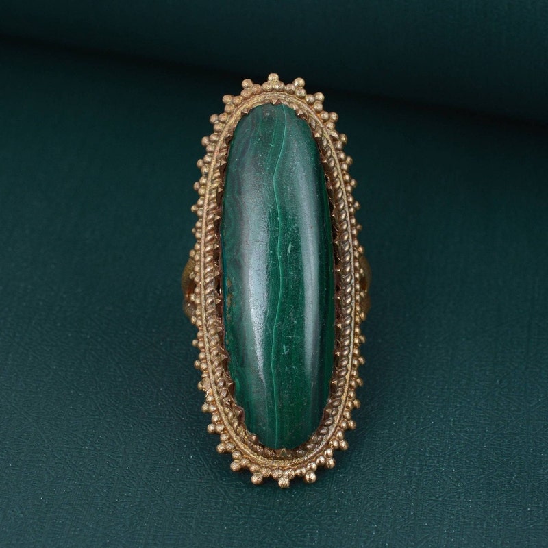 Malachite Rings - Etsy