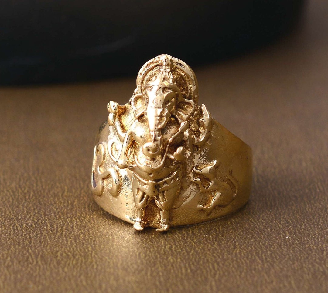 Lord Ganesha Ring, Gold Ring, Handmade Ring, Vintage Ring, Indian ...