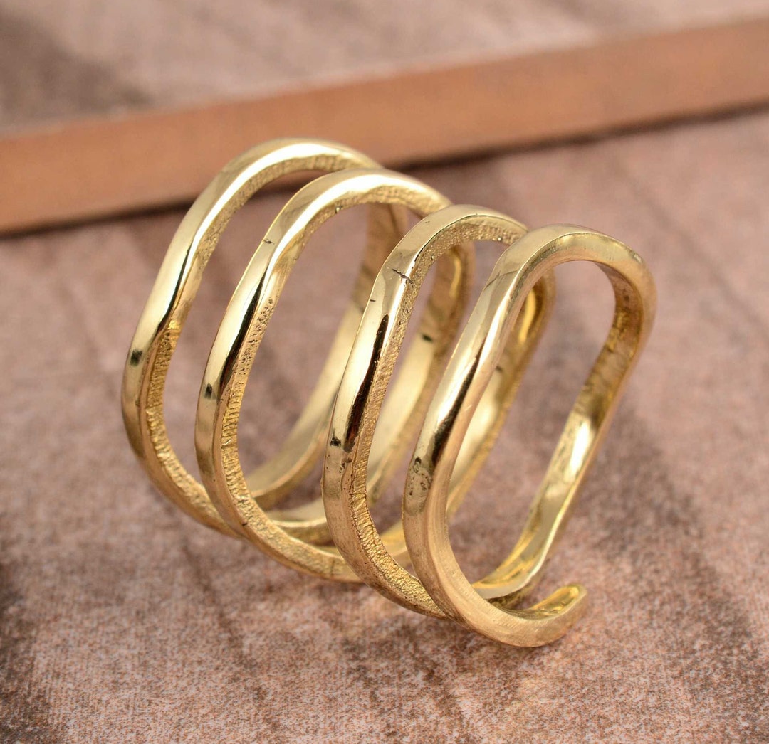 Gold Statement Wrap Ring, Minimalist Gold Ring, Gold Wrap Ring, Handmade Wraparound Wire Ring ...