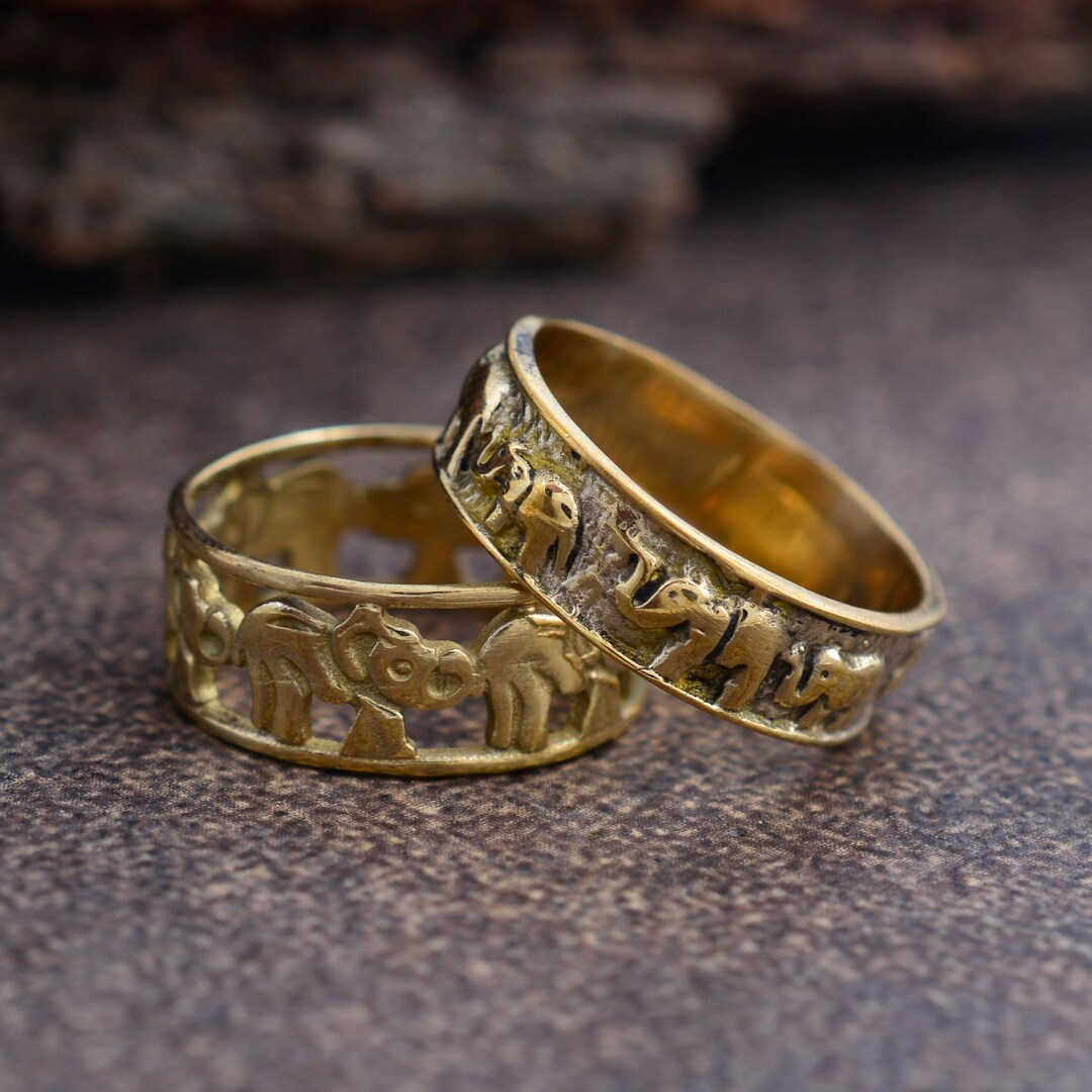 Gold Multi Elephant Ring, Dainty Bands Ring, Rings for Women, Elephant Gold Ring, Wedding Ring ...