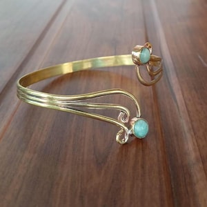 Larimar Minimalist Gold Simple Arm Band , Upper Arm Cuff , Arm Band ...