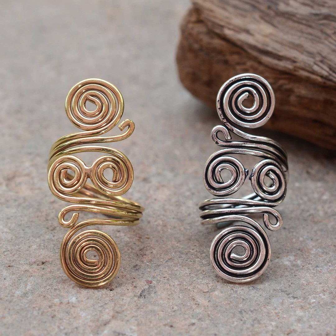 Handmade Swirl Ring: Chunky Double Coil Statement Ring - Etsy