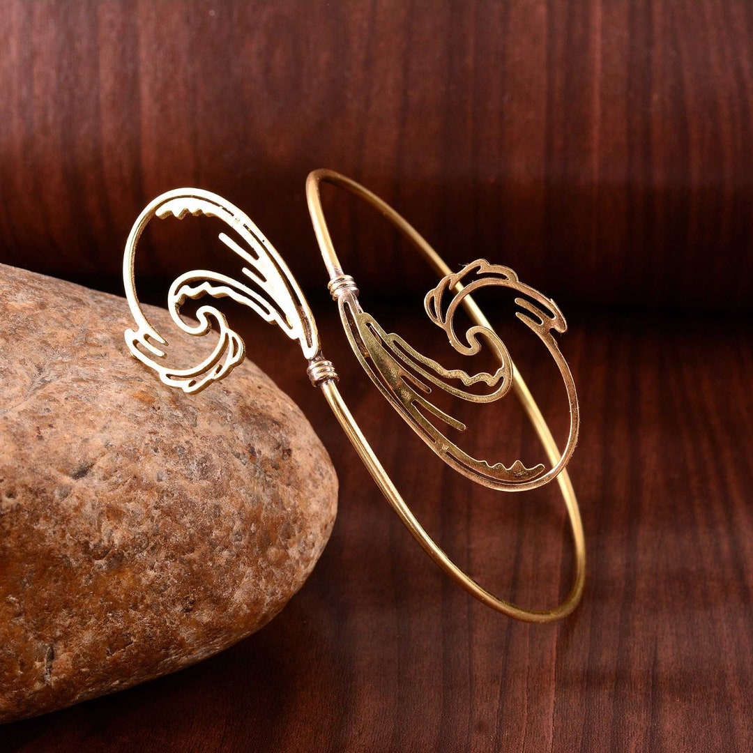 Wave Gold Arm Band , Arm Cuff , Upper Arm Band, Arm Cuff , Minimalist ...