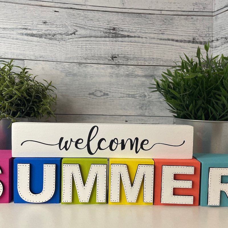 Summer Block Sign - Etsy