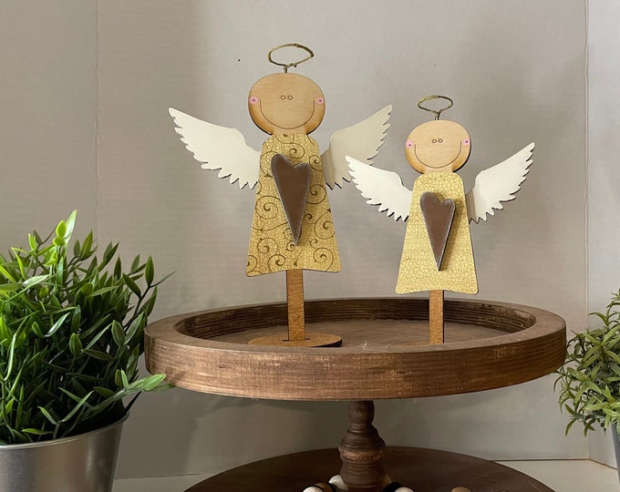 Pair of Standing Angels Guardian Angels Duo Freestanding - Etsy
