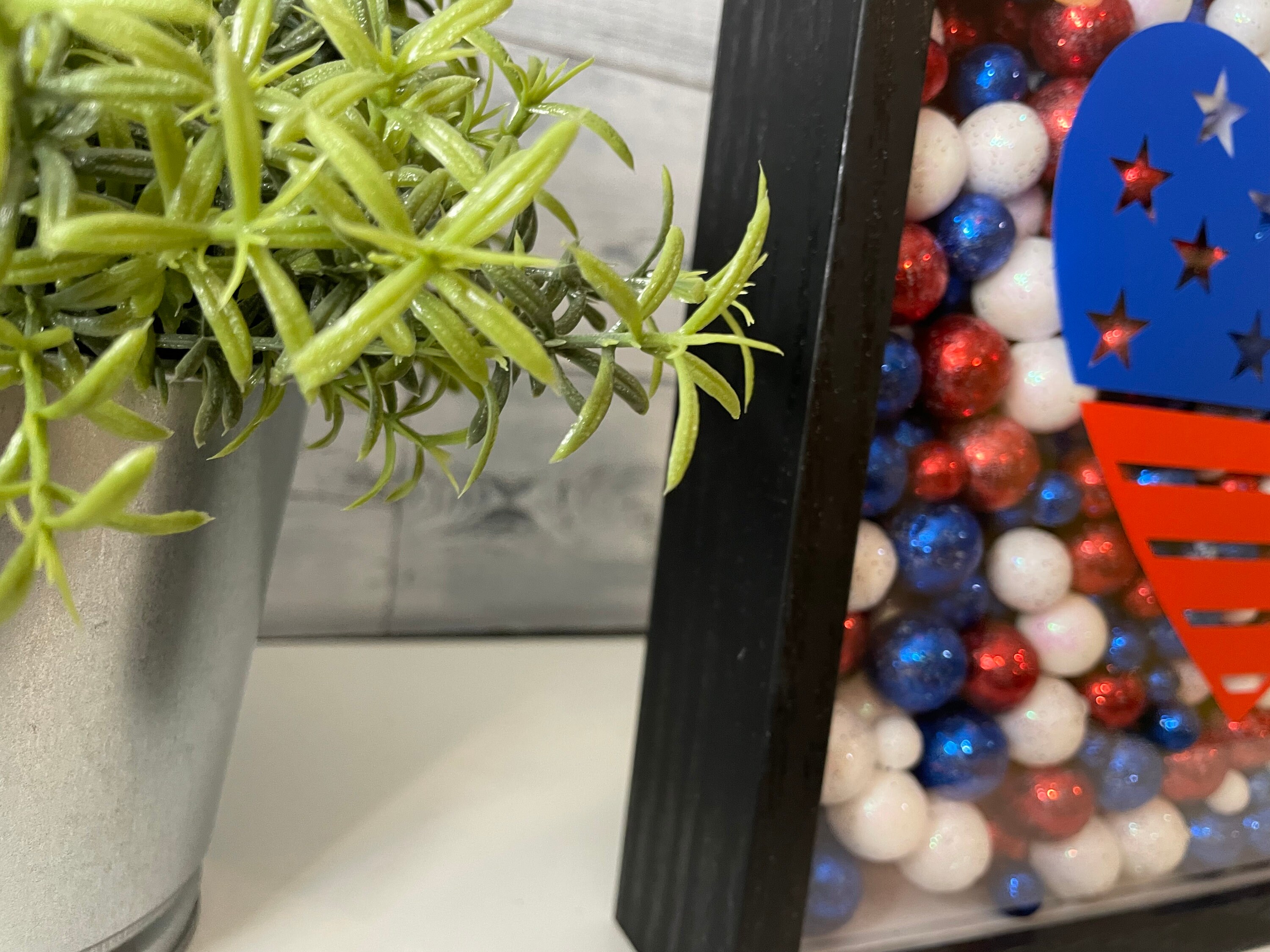 Patriotic Shadow Box Red White Blue Sitting or Hanging Shadow - Etsy