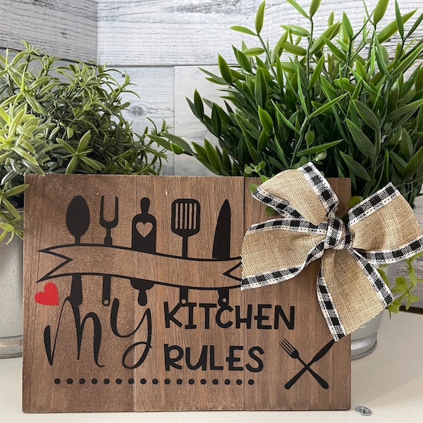 Kitchen Rules Sign - Etsy