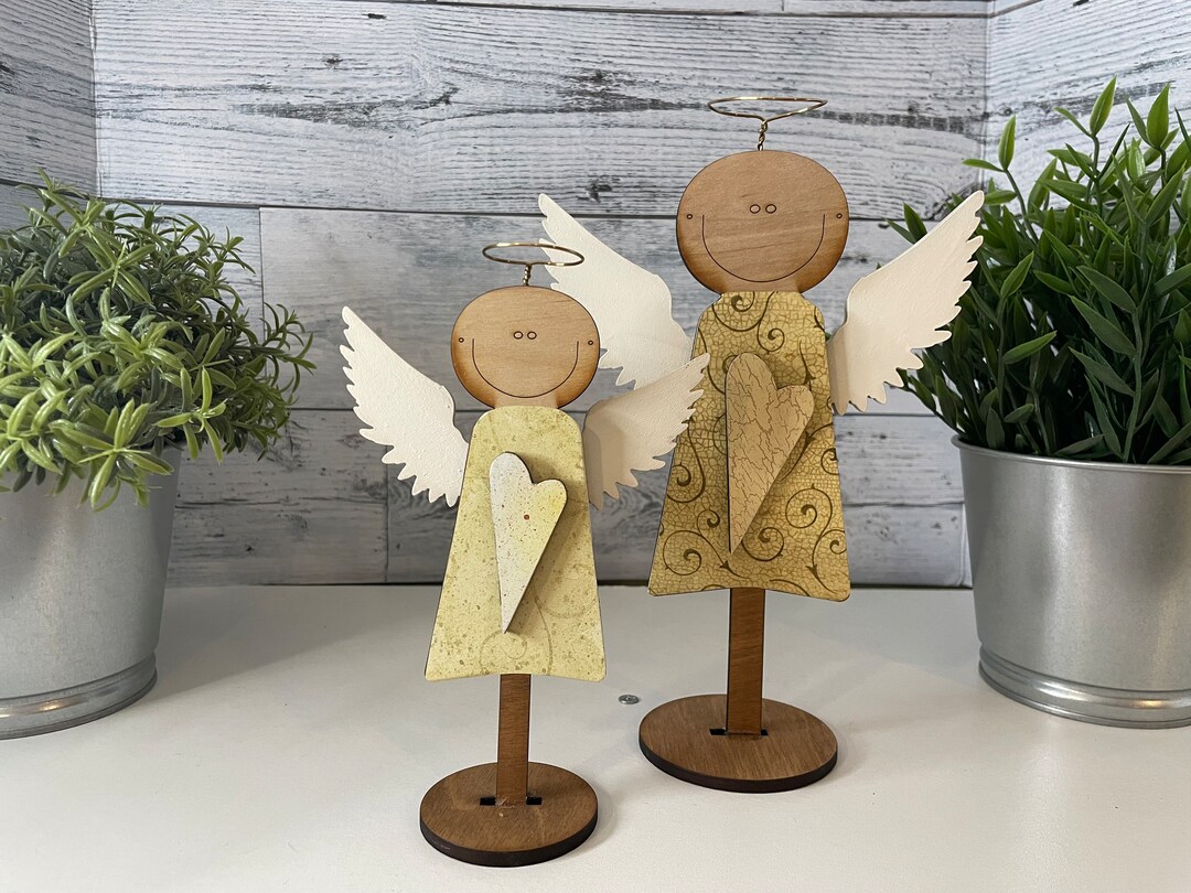 Pair of Standing Angels Guardian Angels Duo Freestanding - Etsy