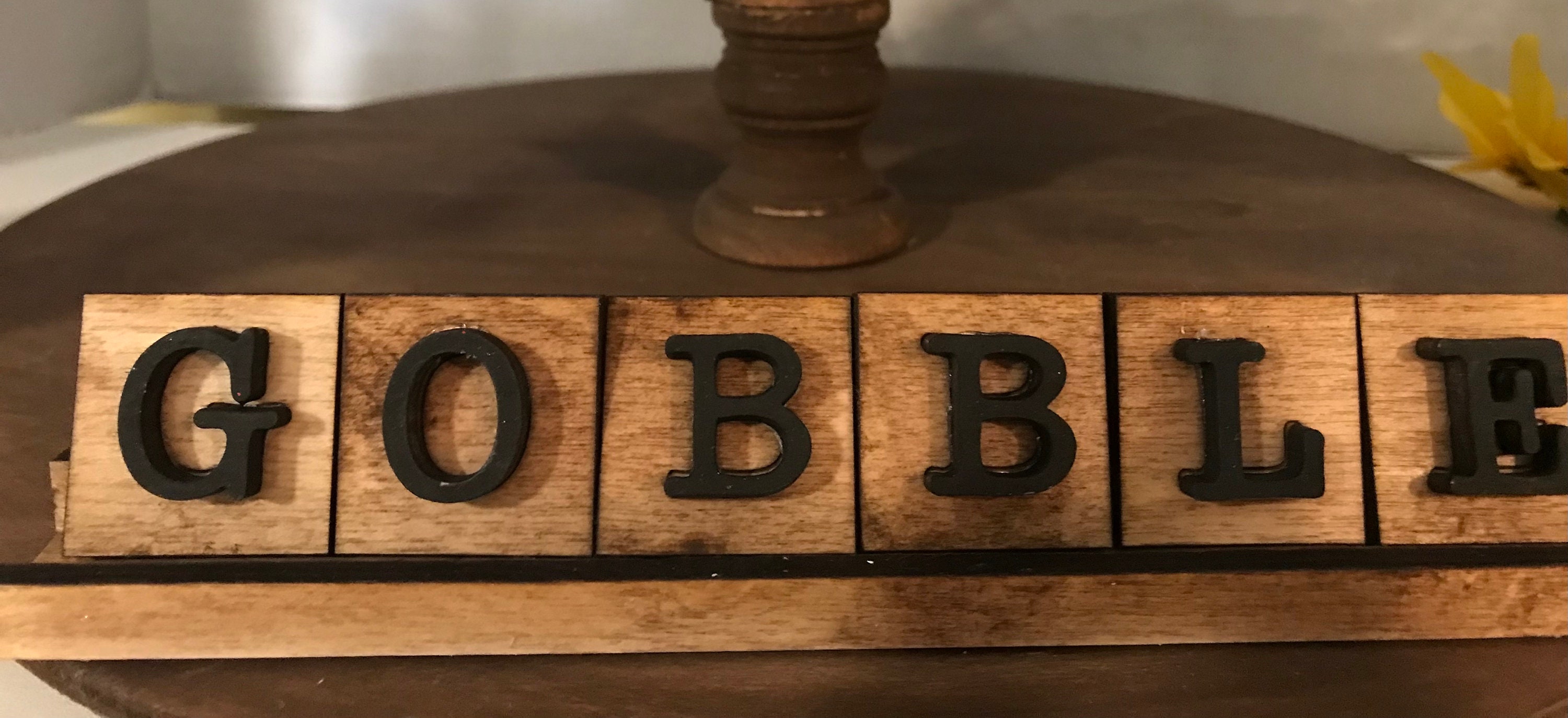 Gobble Sign Thanksgiving Wood Set GOBBLE Letters on Wood - Etsy