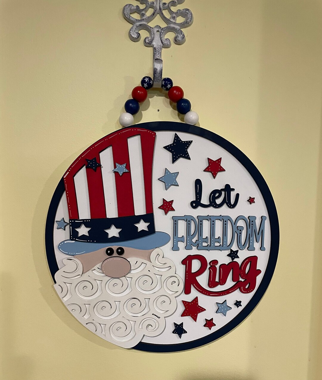 Let Freedom Ring Uncle Sam Door Round, American Patriotic Door or Wall ...