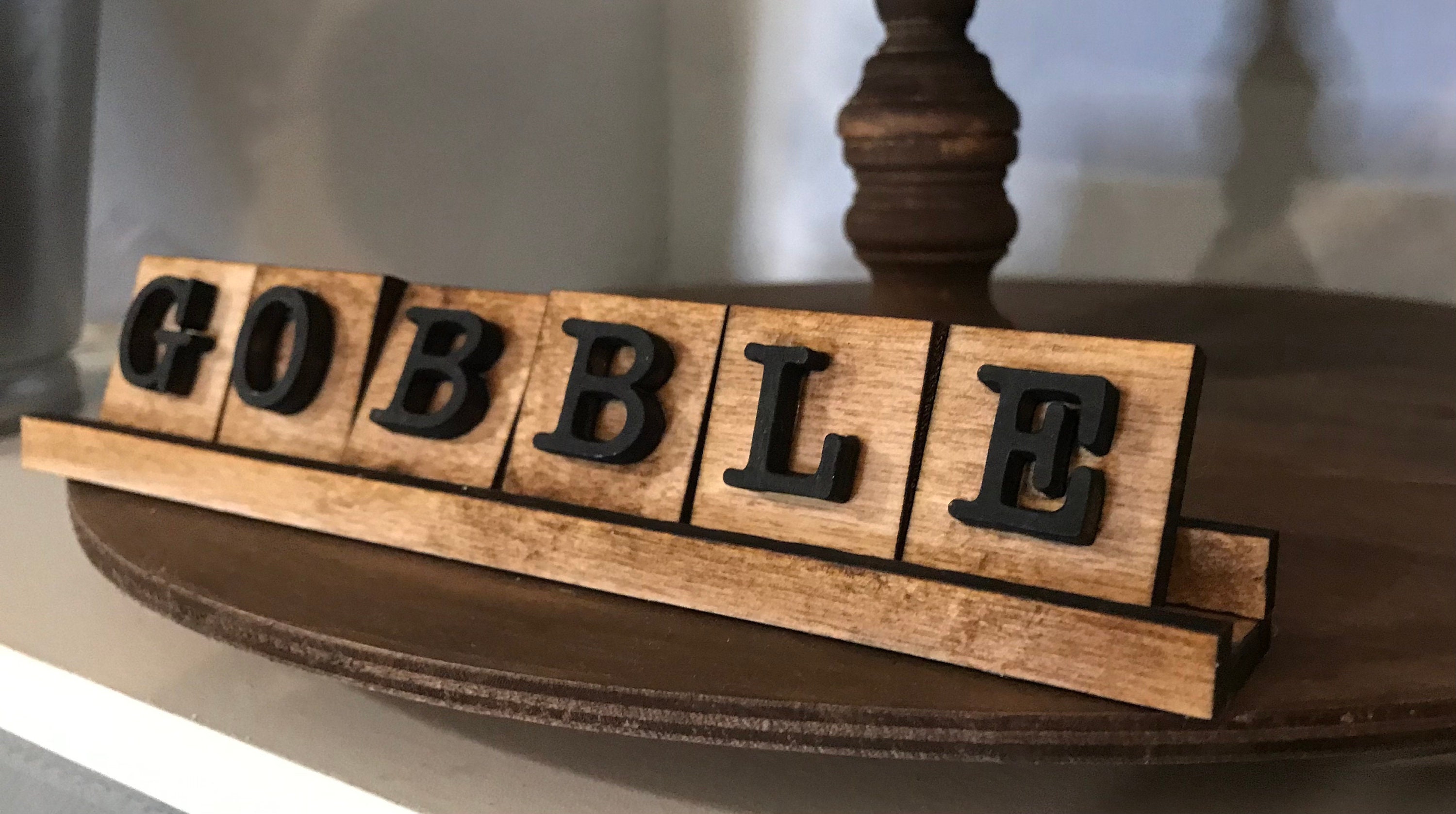 Gobble Sign Thanksgiving Wood Set GOBBLE Letters on Wood - Etsy
