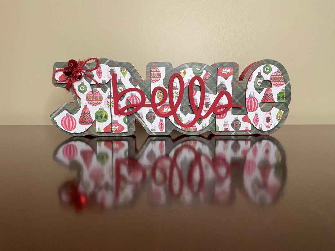 Jingle Bells Standing Sign, Layered Jingle Bells Cutout, Wood ...
